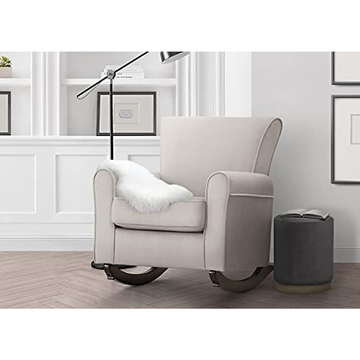 Delta Children Lancaster Rocking Chair Featuring Live Smart Fabric, Linen