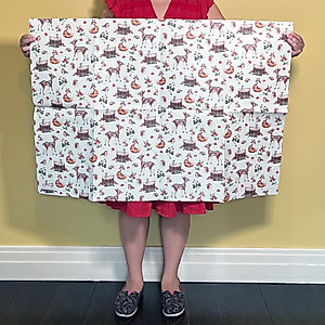 Woodland Baby Animals Gift Wrap by Wrap and Revel—Baby Shower Wrapping Paper Folded flat, 27 x 39 inches with Deer, Fox, Hedgehog, Bunny Rabbit, Mouse