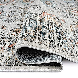 Home Dynamix The Spruce Summer Adele Area Rug, Blue/Rust, 7'10"x10'2"