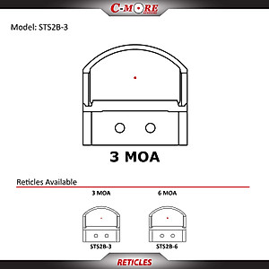 C-MORE Systems STS2 Super Bright 3 MOA Red Dot Sight, Black