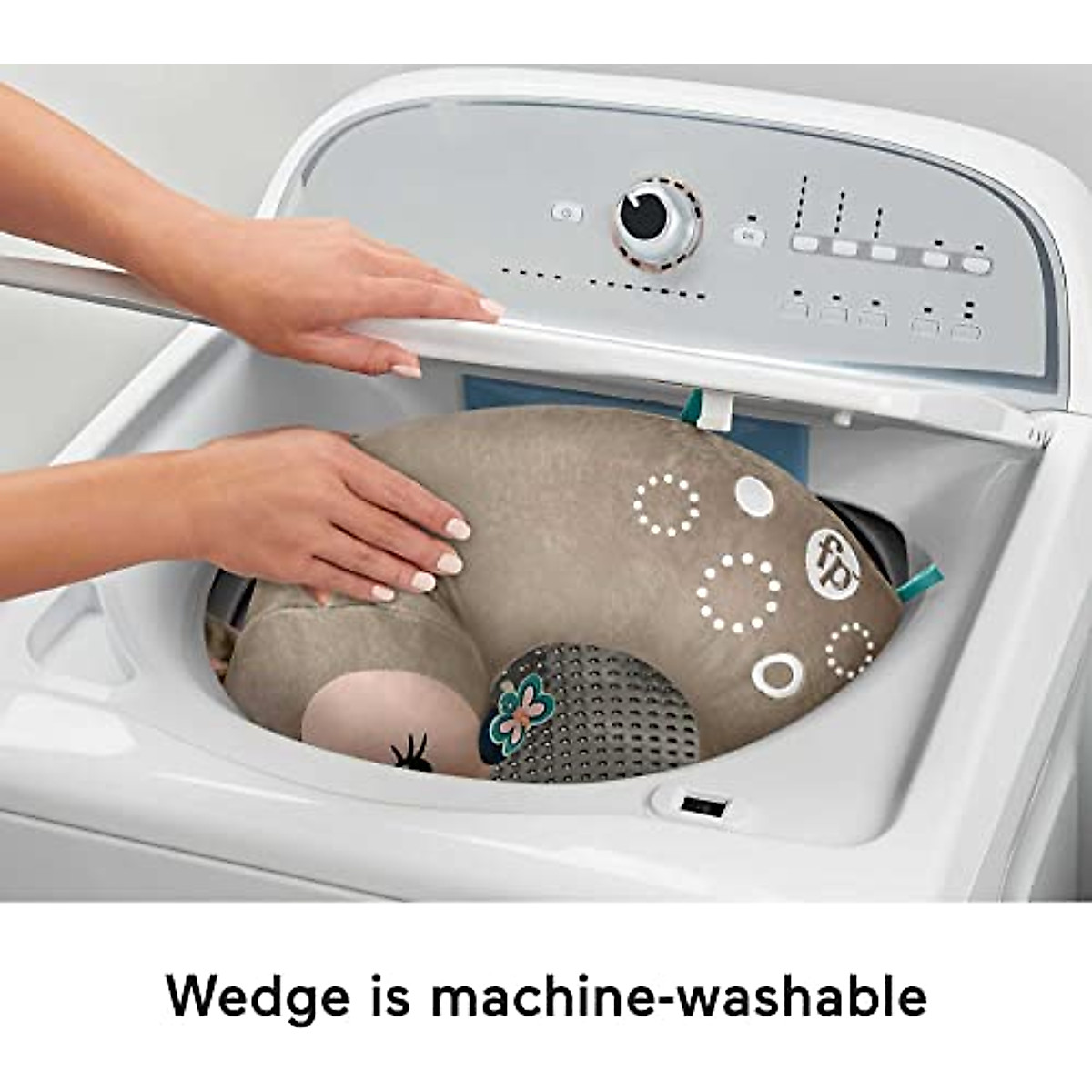 Fisher-Price Baby Shower Gift Tummy Time Fawn Wedge With 3 Sensory Baby Toys For Newborns