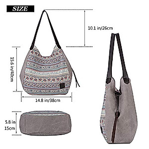 ArcEnCiel Women's Canvas Handbag Shoulder Bags Totes Purses (Gray)