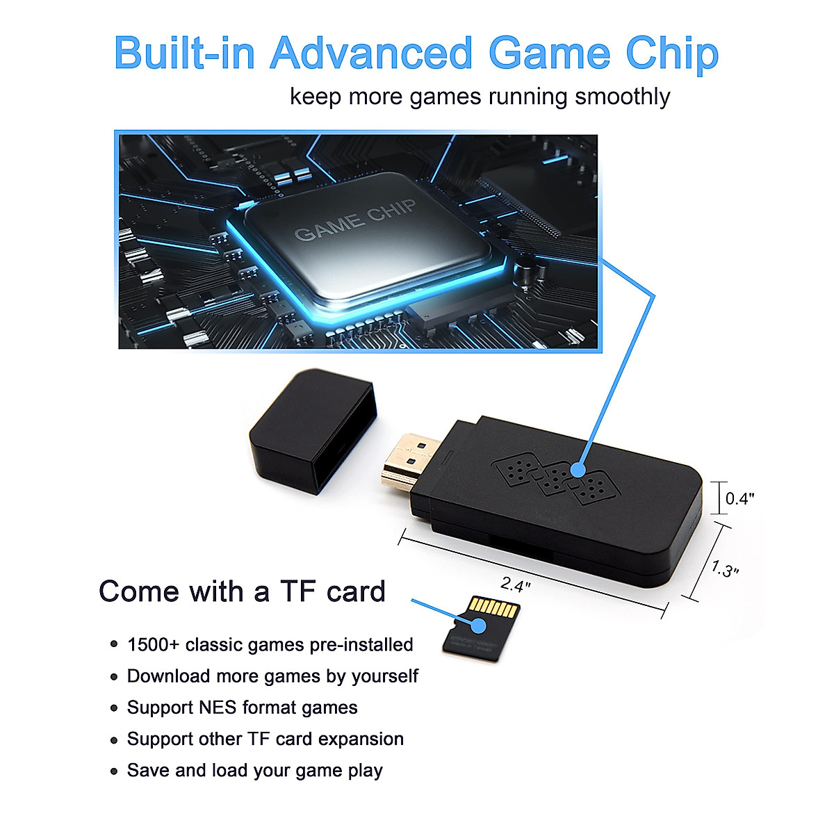 CICYSTORE Retro Game Console with 1500 Retro Video Games, HDMI HD Output NES Retro Game Console, Old Arcade Plug and Play Video Games Console is an Gift Choice for Children and Adults