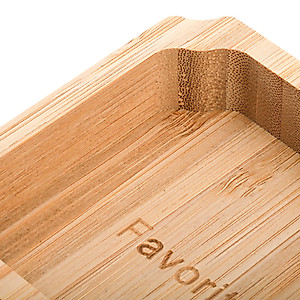 Lawei Bamboo Portion Control Plate, 4 Section Square Dinner Plate Divided Plate, Healthy Diet Ratio Control Platters, Healthy Nutrition Plate for Balanced Eating, Wood Serving Tray