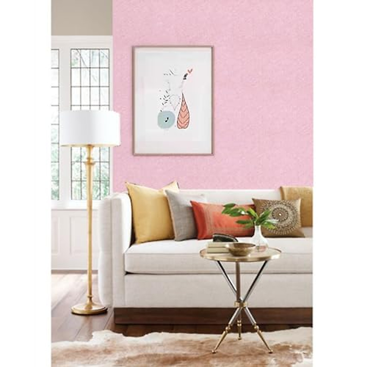 MOENMOAI Pink Wallpaper 11.8" X 78.7"Self Adhesive Peel and Stick Removable Home Decorative Vinyl Film for Home Decoration Worktops Furniture Stickers Contact Paper Removable Kitchen Wallpaper