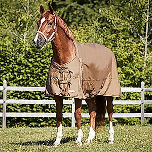 HORZE Glasgow Lightweight Waterproof Horse Turnout Blanket (100g Fill) - Cocoa Mocha - 75 in