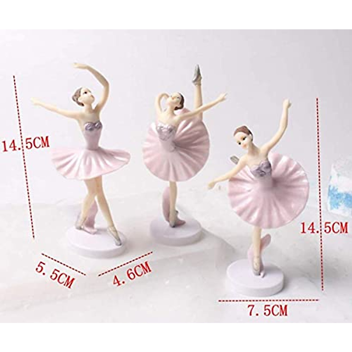 HYSTYLE 6 Pcs Dancing Ballerina Girl Figurine, Miniature Ballerina Girl Figure Collection Playset Doll Toy, Ballerina Girl Cake Topper Decoration, Ballerina Girl Plant Pot Craft Dollhouse Decoration