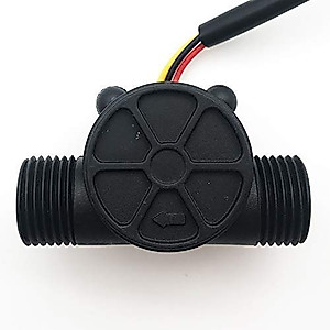 DIGITEN G1/2" Water Flow Sensor with 1.2M(3.9ft) Cable, Food-Grade Hall Effect Sensor Flow Meter Flowmeter Counter 1-30L/min - Arduino, Raspberry Pi, and Reverse Osmosis Filter Compatible