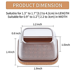 16 PCS Rectangle Clear Silicone Chair Leg Floor Protectors with Felt, Rectangle Felt Furniture Leg Caps, Table Leg Covers Cups, Anti- Scratches and No Noise, (Fit L :1.3-1.7", W: 0.9-1.2")