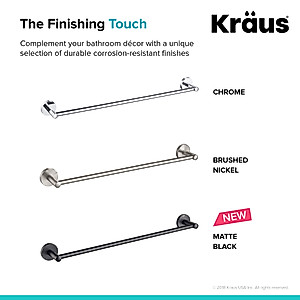 KRAUS Elie 18-inch Bathroom -Towel Bar, Brushed Nickel Finish, KEA-18836BN