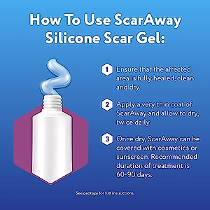 ScarAway Silicone Scar Gel, Helps Improve Size, Color & Texture of Hypertrophic & Keloid Scars from Injury, Burns & Surgery, Water Resistant, 10g (0.35 Oz)