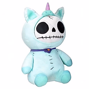 SUMMIT COLLECTION Furrybones Teal Unicorn Unie Wearing Purple Daisy Collar Plush Doll