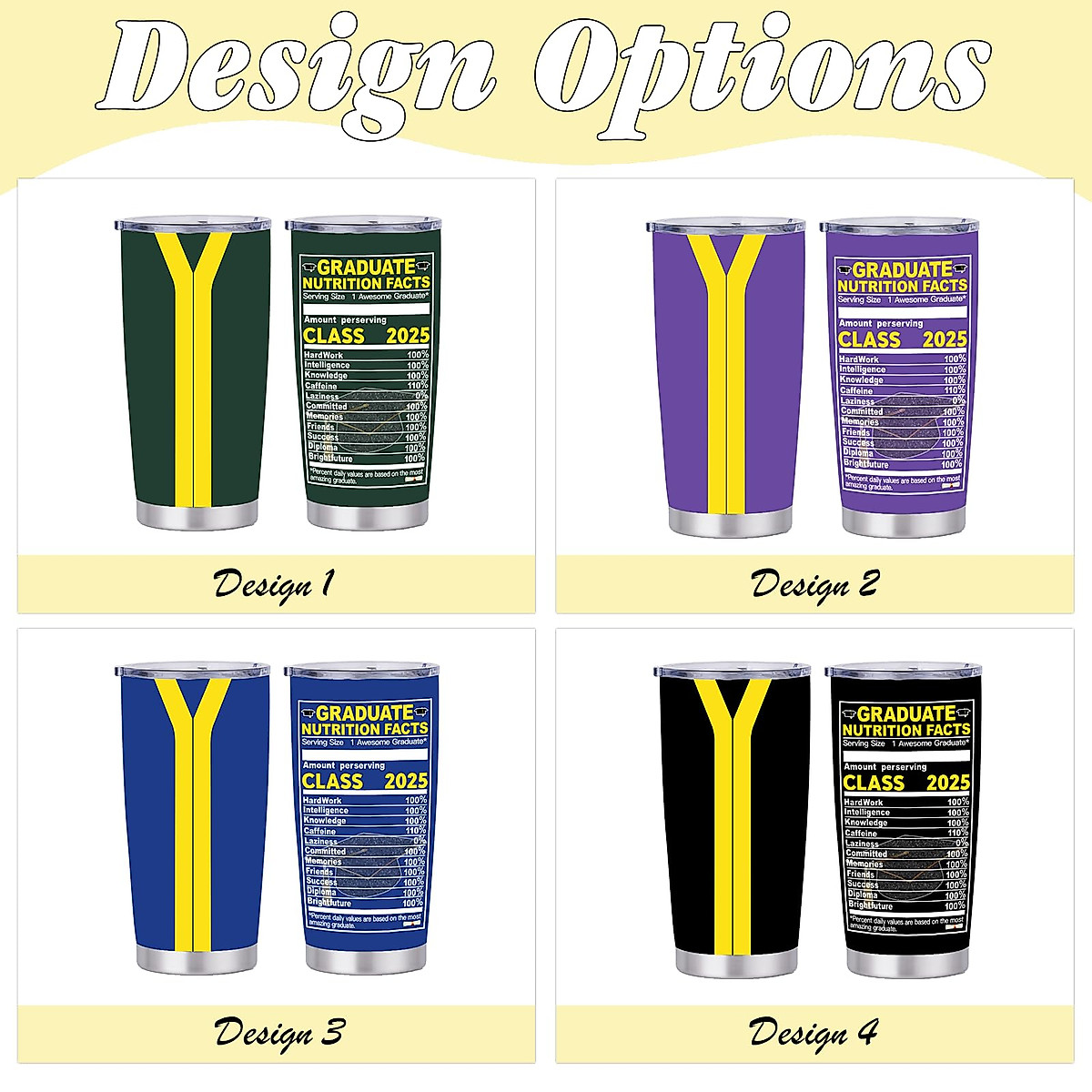 Personalized Graduation Tumbler with Name, Class Of 2025 Custom Tumblers, Personalized Graduate Gifts for College Students, Custom Graduation Cups