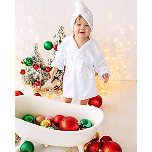 Newborn Photography Prop Bathrobe Baby Photo Props Bathrobe Outfits Infant Bath Robe Bath Towel Sets for Boy Girl Newborn Photography Outfits Spa Salon Baby Photoshoot Props 6-13 Months (Large, White)