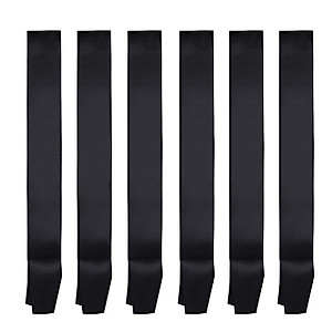 I-MART Blank Satin Sash, Princess, Beauty Queen, Homecoming, Winner, Mayor, Make Your Own Pins, Party Plain Pageant Sashes (Pack of 6 - Black)