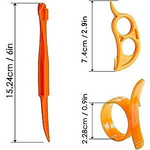 Orange Citrus Peelers Citrus Lemon Citrus Peel Cutter Plastic Easy Slicer Cutter Peeler Remover Opener Kitchen Accessories Knife Cooking Tool Kitchen Gadgets (Set A)