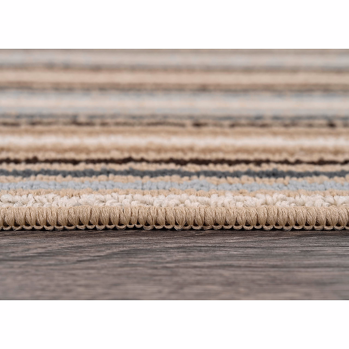 Garland Rug Nantucket Stripe. Area Rug, 3 ft. x 12 ft., Earth Tone