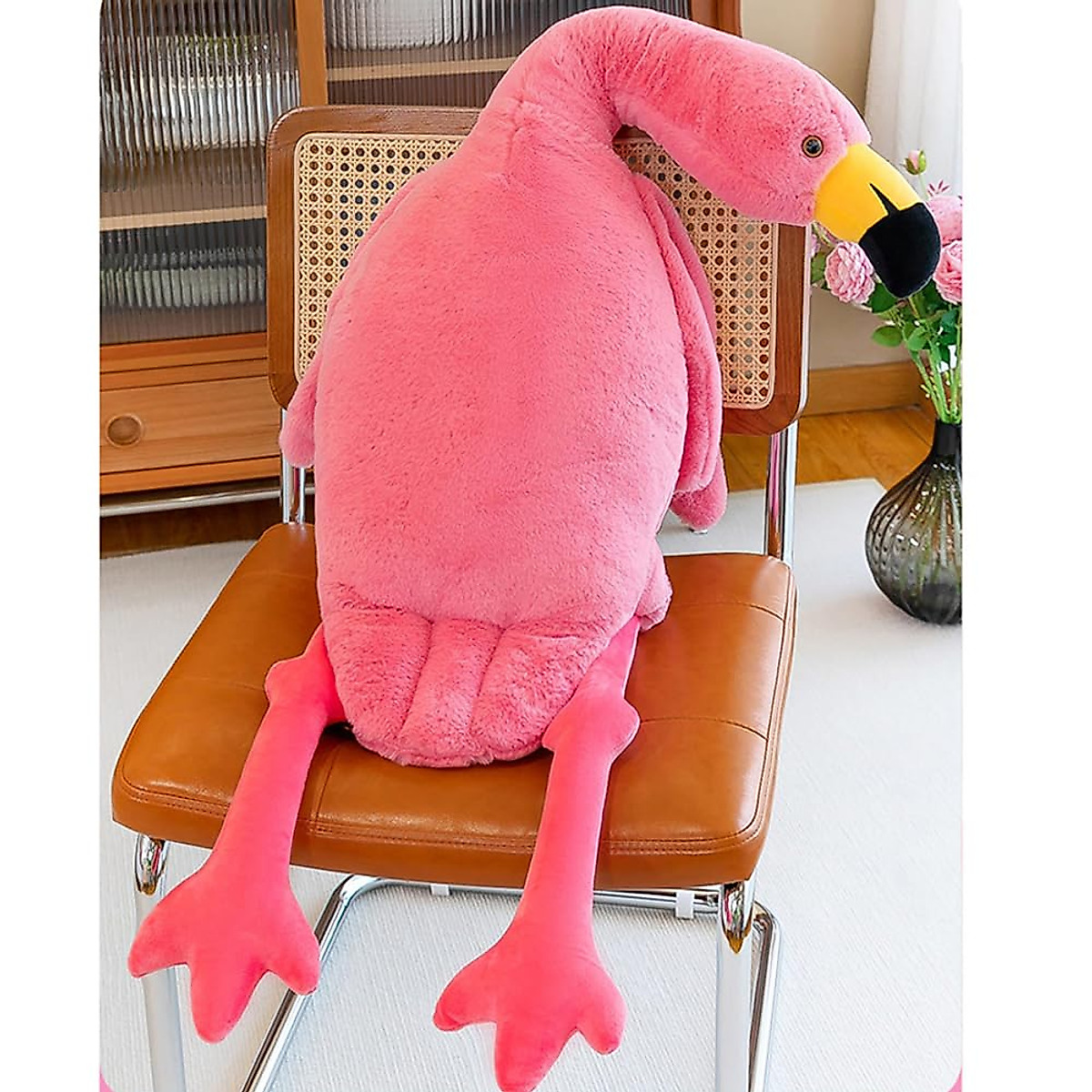 Flamingo Stuffed Animal Plush Pillow Cute Giant Flamingo Plush Toy Plush Soft Hugging Pillow Flamingo Stuffed Animal Duck Plush Pillow Gift for Kids Birthday (43.3in Pink)