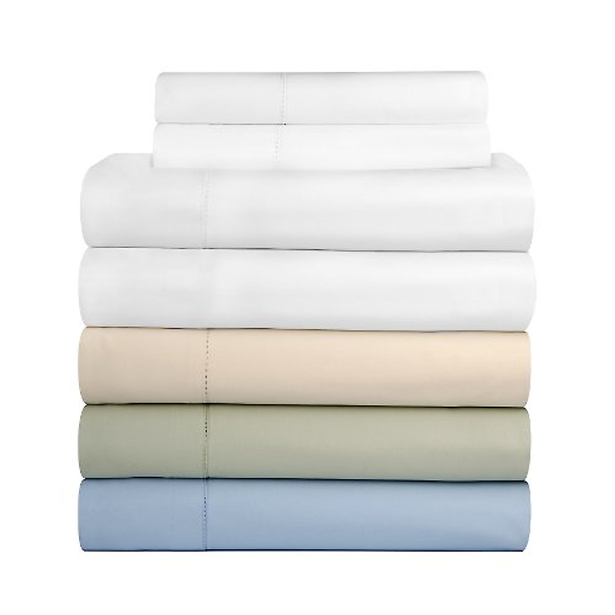 Pointehaven 800 Thread Count Pima Cotton Pillowcases, Standard, White