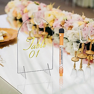 Wedding Table Numbers, MIUYFcai 28 pcs Acrylic Table Numbers for Wedding 4x6 Inch, Sign and Holder, Perfect for Wedding, Reception, Centerpiece Decoration, Event, Party