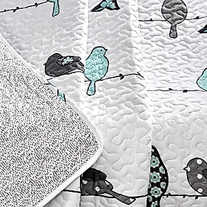 Lush Decor Rowley Birds Throw Blanket, 50" x 60", Blue & Gray