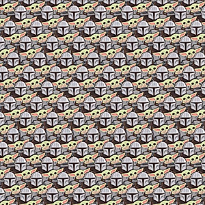 Quilting Cotton for Sewing - Star Wars Collection - 100% Cotton - Soft, Decorative Material - Pre-Cut 44-45 Inches Wide x 2 Yards - by Camelot Fabric (Mandalorian Stickers Multi)