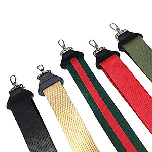 MoonEmbassy Banjo strap with Leather Ends and Metal Clips,2" Wide,Adjustable (Green)