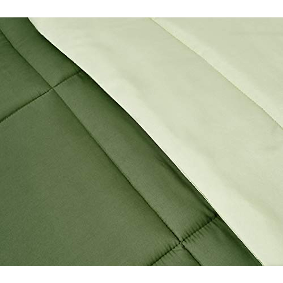 Blue Ridge Home Fashions Two-Tone Reversible Microfiber Down Alternative All Season Comforter-Hypoallergenic Polyester Fill, Twin, Olive/Sage