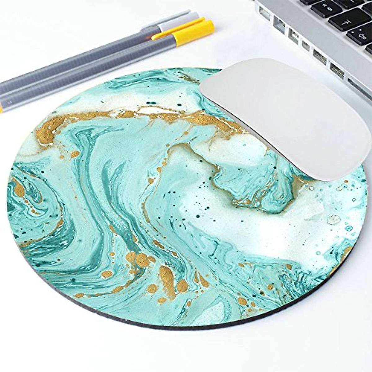 Marble Mousepad, Glitter Mousepad, Desk Decor, Office Accessories, Modern Mouse Pad, Personalized Mouse Pad, Round Mousepad, Cubicle Decor