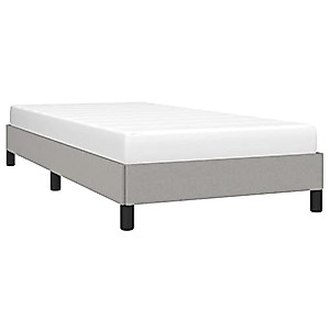 vidaXL Bed Frame Home Indoor Bedroom Bed Accessory Wooden Upholstered Single Bed Base Furniture Light Gray 39.4"x79.9" Twin XL Fabric