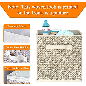 Wisdom Star 8 Pack Fabric Storage Cubes with Handle, Foldable 13x13x13 Inch Cube Storage Bins, Storage Baskets for Shelves, Storage Boxes for Organizing Closet Bins
