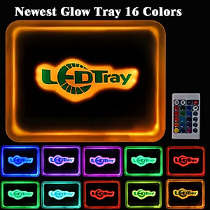 Led Rolling Tray-16 Colors Rechargeable-Usb C Fast Charging-Update-Light Up Glow Serving Tray Illuminate For Party,Bar (Glow tray(LED TRAY))
