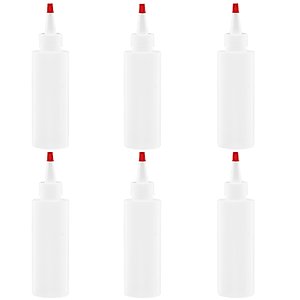 LAKESHORE TRADE 6-pack Premium Plastic Condiment Squeeze Squirt Bottles for Sauces, Paint,Oil, Condiments,Salad Dressings, Arts and Crafts - Food Grade - 4OZ