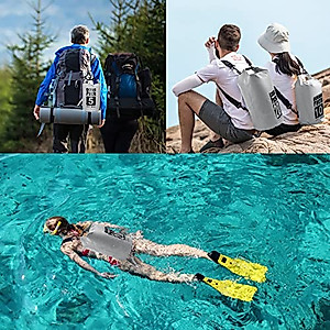 JIMACRO Dry Bag Waterproof Backpack, 30L Roll Top Float Lightweight Dry Bags Shoulder Strap Backpack, 500D Tarpaulin Wet Bag for Travelling Fishing Cycling Kayaking Swimming Boating
