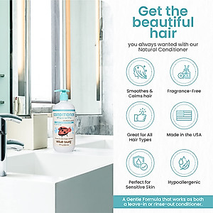 Little Twig Hair Conditioner, Natural Conditioner with Plant Derived Formula, Contains Essential Oils and Extracts, Suitable for Whole Family, Fragrance-Free, 17 fl oz.