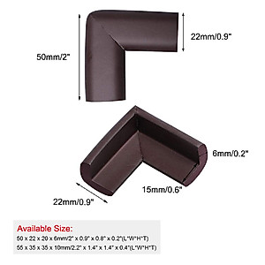 uxcell 4 Pack Foam Furniture Table Desk Edge Cover Pads Protectors Corner Cushions Bumper Guards Brown