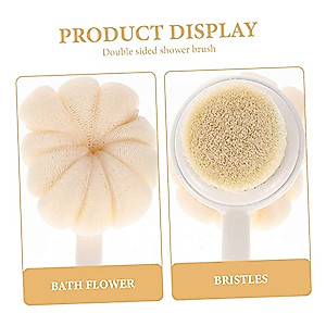 Healifty 2pcs Long Handle Bath Brush Body Cleansers Bath Back Brush Nubuck Cleaner Dry Brushing Body Brush Dual- Sided Back Brush Back Scrub Brush or White Back Scrubbers Body Shower Brush