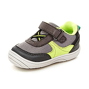 Stride Rite 360 Infant and Toddler Boys Gogo First Walker Shoe, Grey/Neon, 4 Toddler