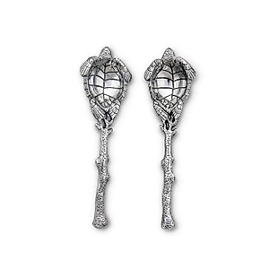 Arthur Court Salad Servers Sea Turtle Metal Pair Ocean Coastal Table 2 pieces Cast Aluminum 11.5 inch Long