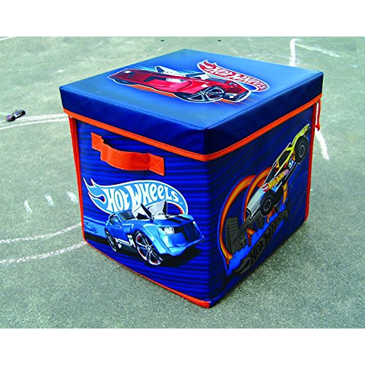 Hot Wheels Tara Toy Storage Box - Multicolor Cardboard Cube Holds Up To 300 Hot Wheels Cars, Storage And Play For Kids Age 3+