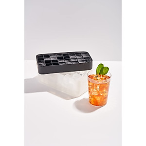 W&P Ice Box Silicone Ice Cube Tray with Lid + W&P Peak Silicone Collins Ice Tray