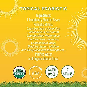 Topical Probiotic | USDA Organic Topical Probiotics for Digestive Health | Lactobacillus Acidophilus Probiotic | Gut Health & Immune Support Supplement | Vegan | Non-GMO | Gluten Free | 4 Fl Oz