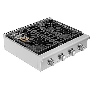 Empava 30 in. Slide-in Natural Gas Rangetop with 4 Burners in Stainless Steel, 30GC30