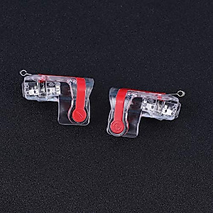 Hemobllo 1 Pair Game Controller Buttons Phone Trigger Buttons Sensitive Aim Key Compatible for Phone Mobile Game Playing Accessories (White and Red)