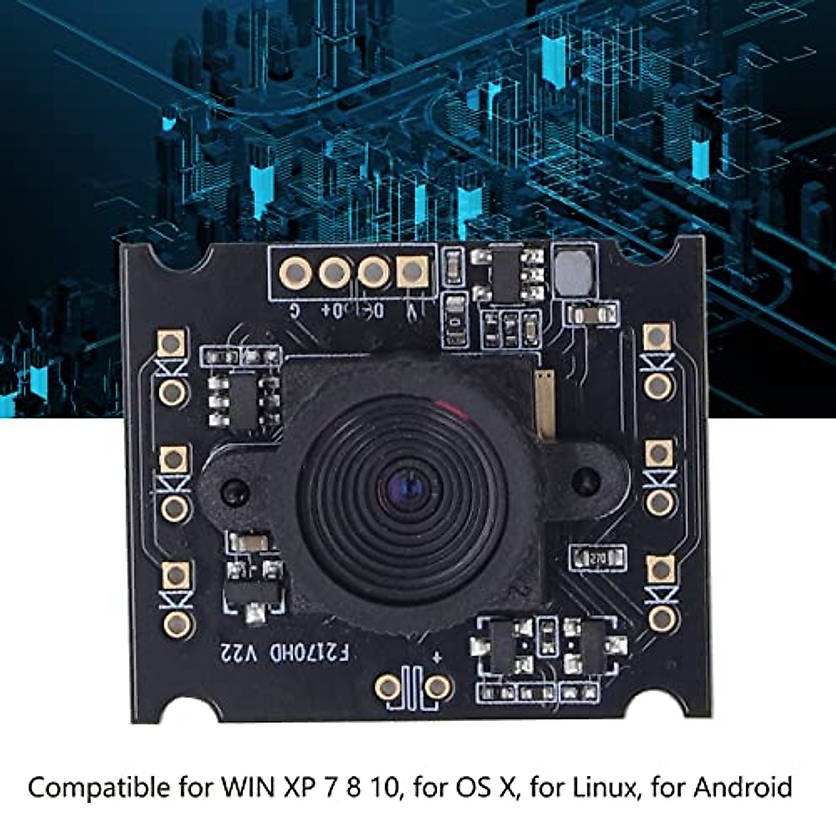 USB Camera Module, 2MP HD 75 Degree Perspective Automatic Focal Point Industrial Camera Module for Phone Notebook