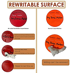 MR-LABEL – 4" Rewritable Carpet Markers – 9-Color Carpet Spots - Circle Spot Markers for Preschool Classroom - Line Up Dots -Carpet Dots for Teacher Supplies|family Games|homeschooling(36 pcs)