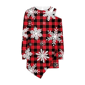 JJHAEVDY Christmas Oversized Off Shoulder Sweatshirts for Women Fashion Clothes Button Up Color Blocking Shirts Button Down Tshirts Family Christmas Shirts Outfit(2-Pink,XX-Large)