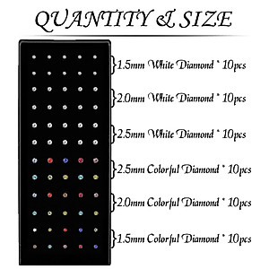 ijuerybai Cute Nose Rings for Women, Surgical Stainless Steel Nose Studs Women Men 20g Small Nose Rings Bone Studs, Hypoallergenic Real Nose Piercings Body Jewelry Bulk Unique Tiny - Straight/Mix