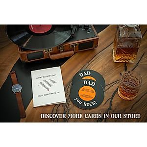 Bee! Father's Day card | Gifts for Dad from daughter, son, kids, wife | Vintage Dad Birthday card | Dad you Rock! - For the Record Vynil Card