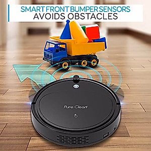 SereneLife Robot Vacuum Cleaner - Self Charging Robo Vacuum Cleaner - 1200pa Suction, Self Path Navigation, 70 Min Run Time - Carpet Hardwood Linoleum Tile PUCRCX70